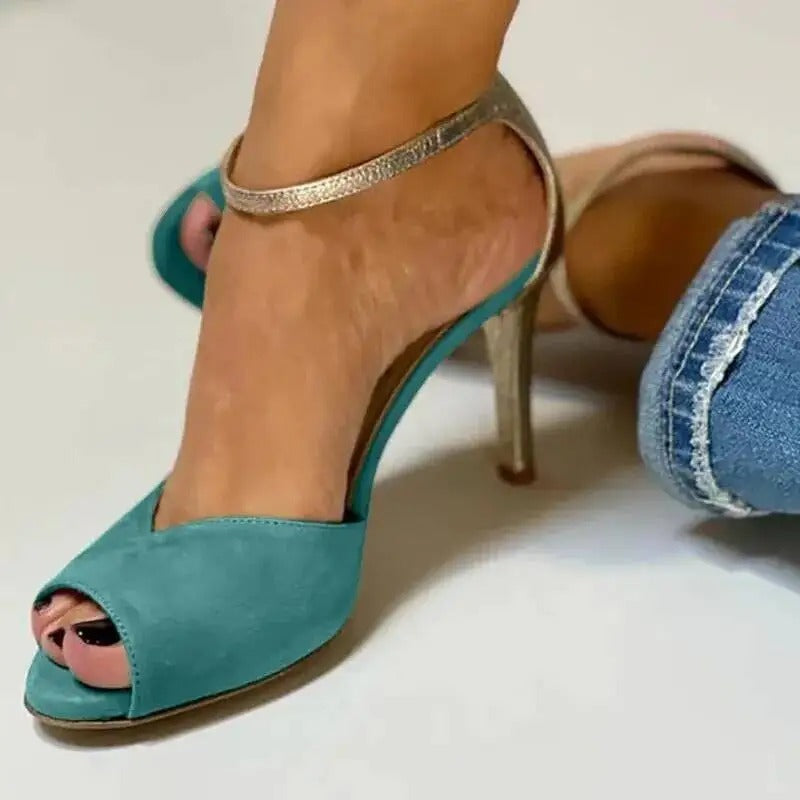 Fabulous Open-Toe Buckle Ankle Strap Stiletto Heels for Women – Boots N ...