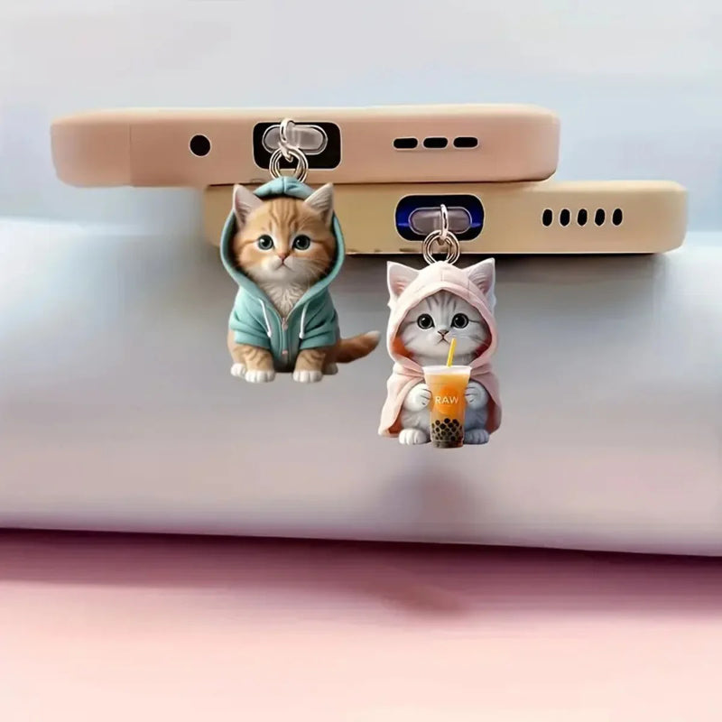 Mini Cartoon Cat Dust Plug for iPhone and Type-C Charging Ports – Boots ...