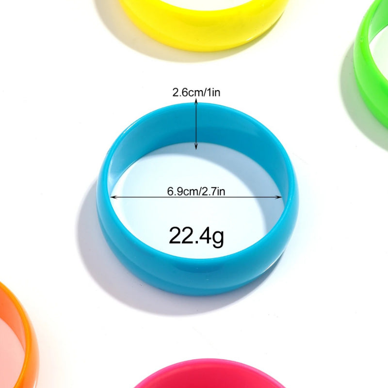 Neon Fluorescent Round Acrylic Chunky Stackable Bangle Bracelets ...