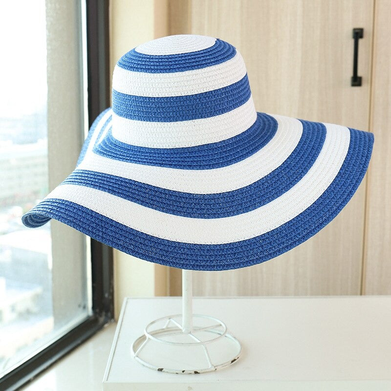 Fancy Stripes Oversized Summer Floppy Straw Sun Hats – Boots N Bags Heaven