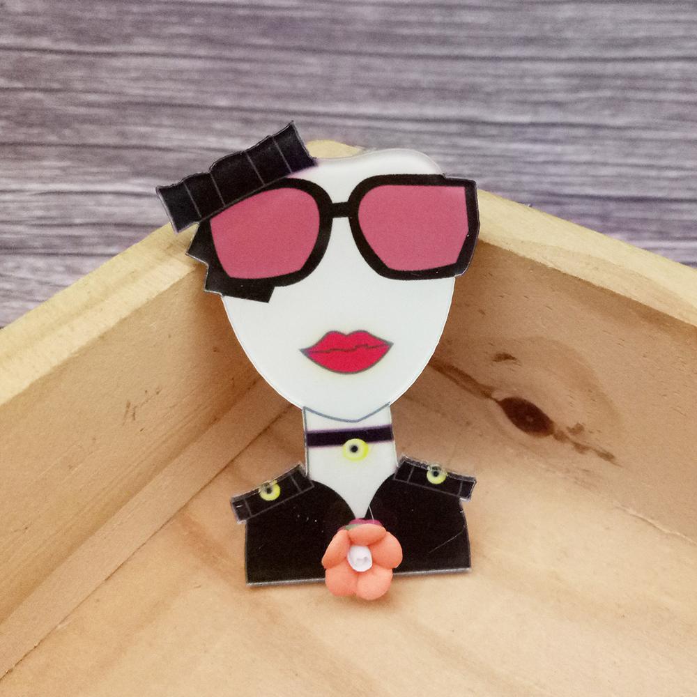 Cute Lady Icons Brooch Pin – Boots N Bags Heaven