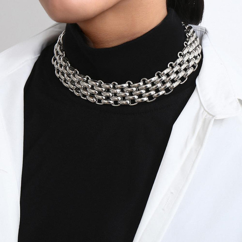 Extra Chunky Multi-layer Chain Choker Necklaces – Boots N Bags Heaven