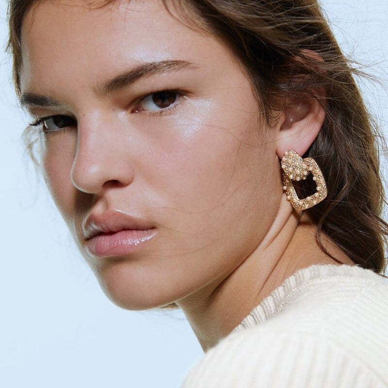 Luminance Rhinestone Statement Pearl Drop Dangle Earrings Collection ...