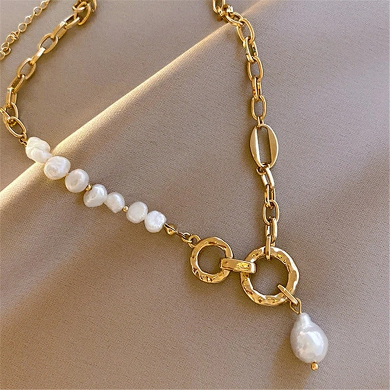 Luxurious Irregular Shape Pearls and Chain Clavicle Necklaces – Boots N ...