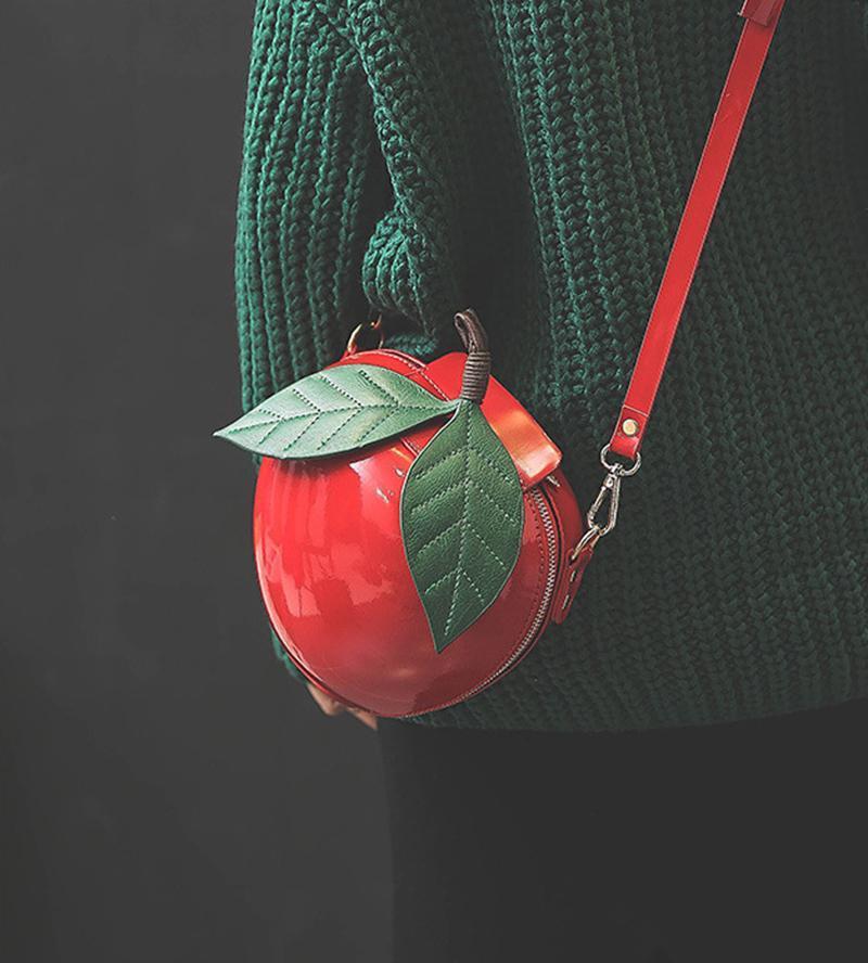 Red Apple Purse- Cute And Dainty Apple Shaped Purse – Boots N Bags Heaven