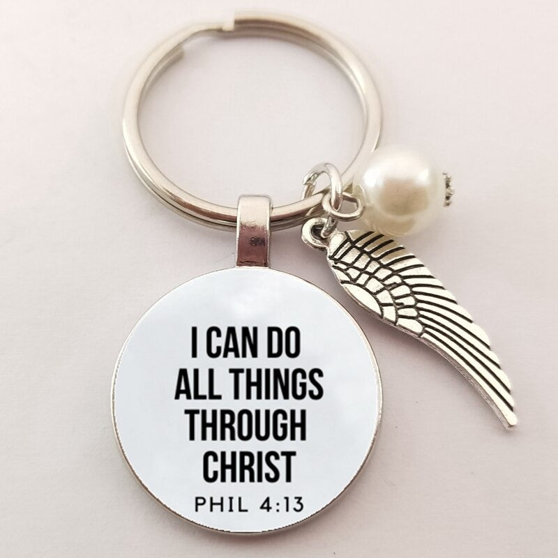 Religious Inspirational Bible Verse Angel Wing Keychains – Boots N Bags ...