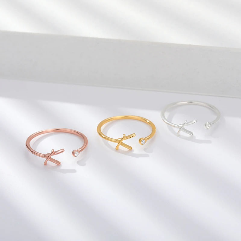 Personalized A-Z Initial Letter Adjustable Open Rings – Boots N Bags Heaven