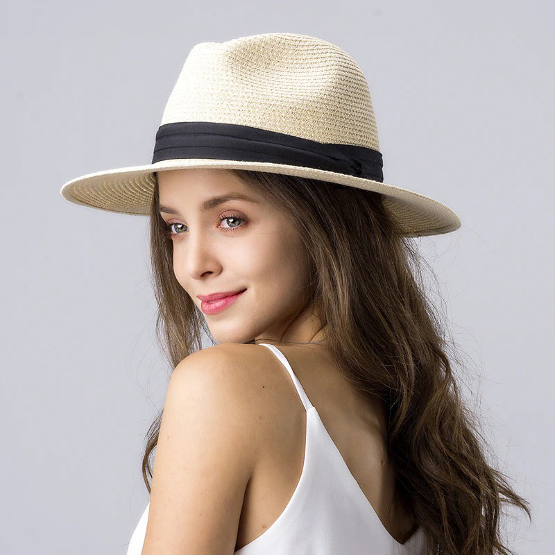 Classic Jazz Style Wide Brim Panama Summer Straw Hats – Boots N Bags Heaven