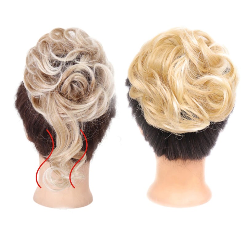 Wrap-on Curly and Messy Hair Bun Scrunchie Extension Wigs Collection ...