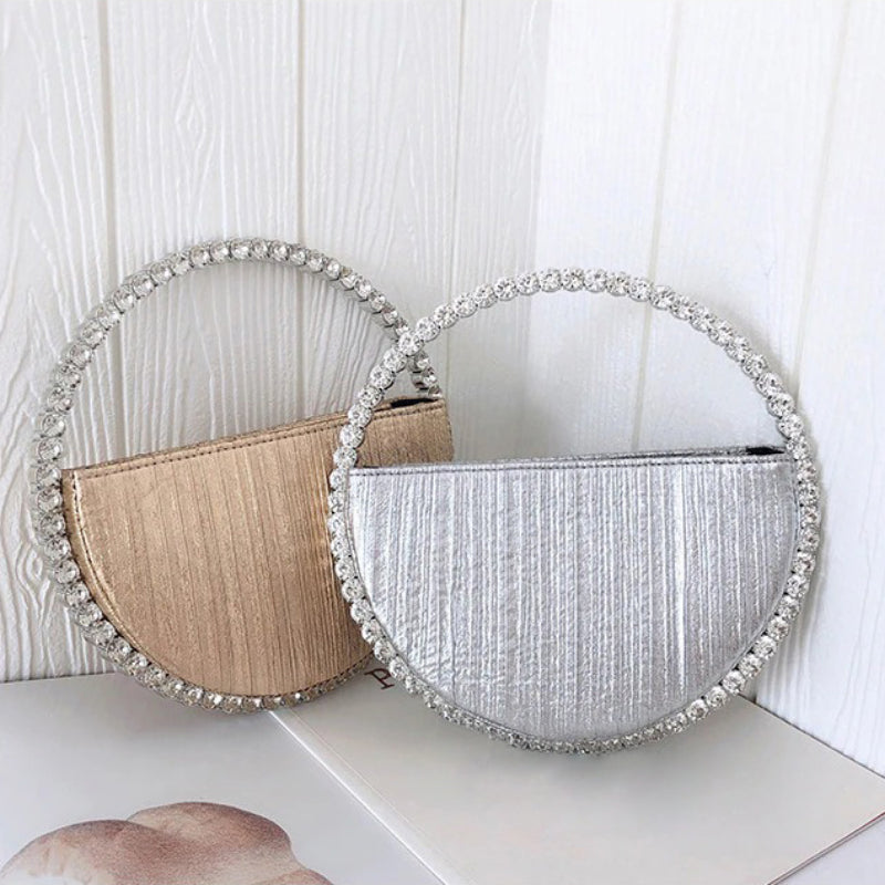 Rhinestone Embellished Circular Handle Evening Bags – Boots N Bags Heaven