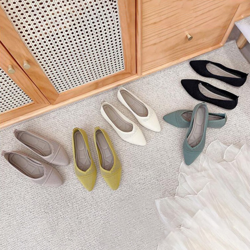 Casual Pointed Toe Slip-On Mesh Fabric Ballet Shoes – Boots N Bags Heaven