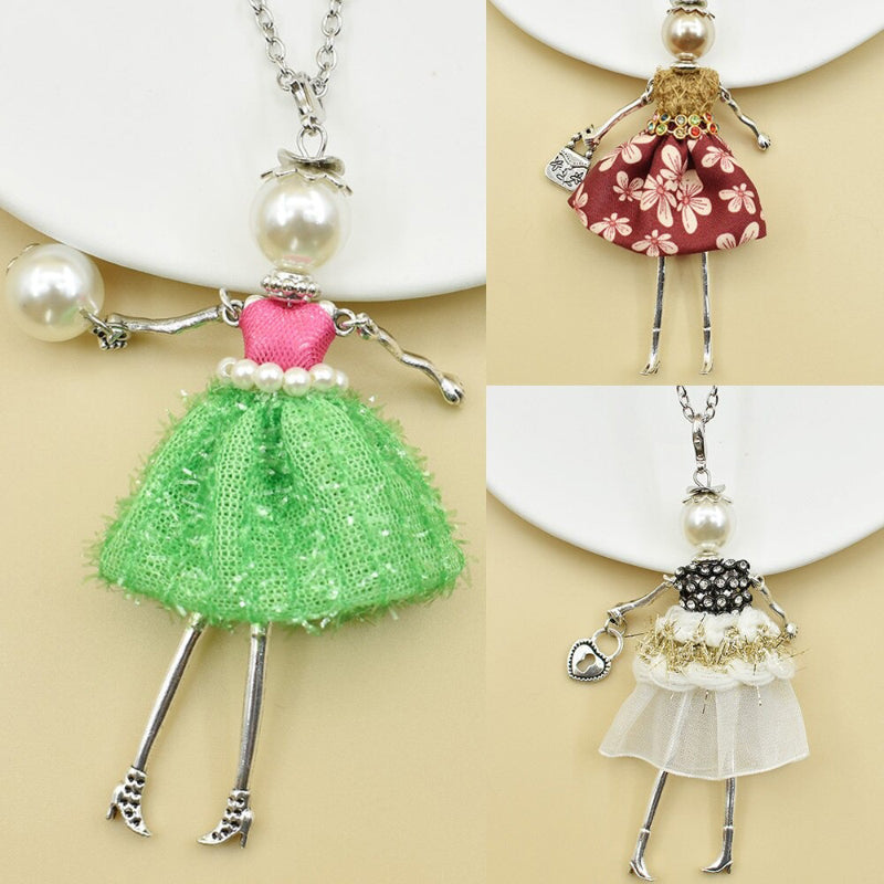 Cute and Charming Fashionista Long Necklace Dolls for Women – Boots N ...